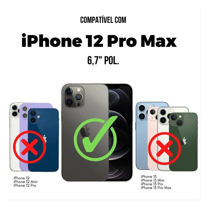 Case Para Iphone 12 Pro Max 360° Termoplastico Frente E Verso Preta Gs ...