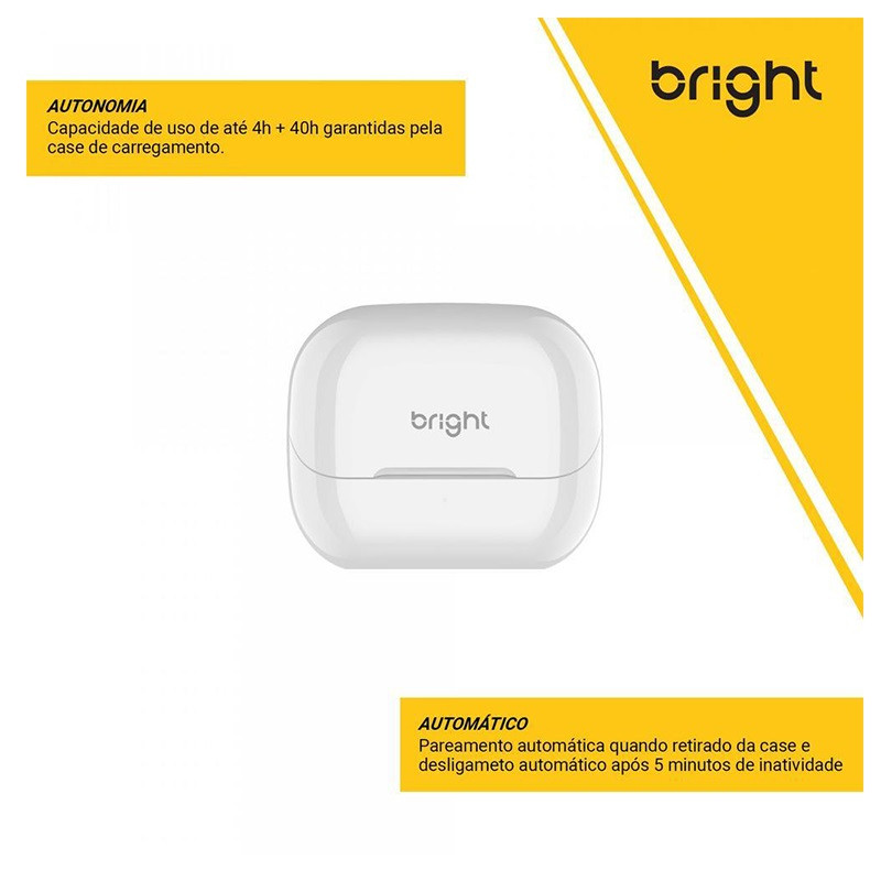 Fone De Ouvido Bluetooth Tws Float Branco Fn581 Bright Fone De Ouvido Bluetooth Tws Float Branco Fn581 Bright